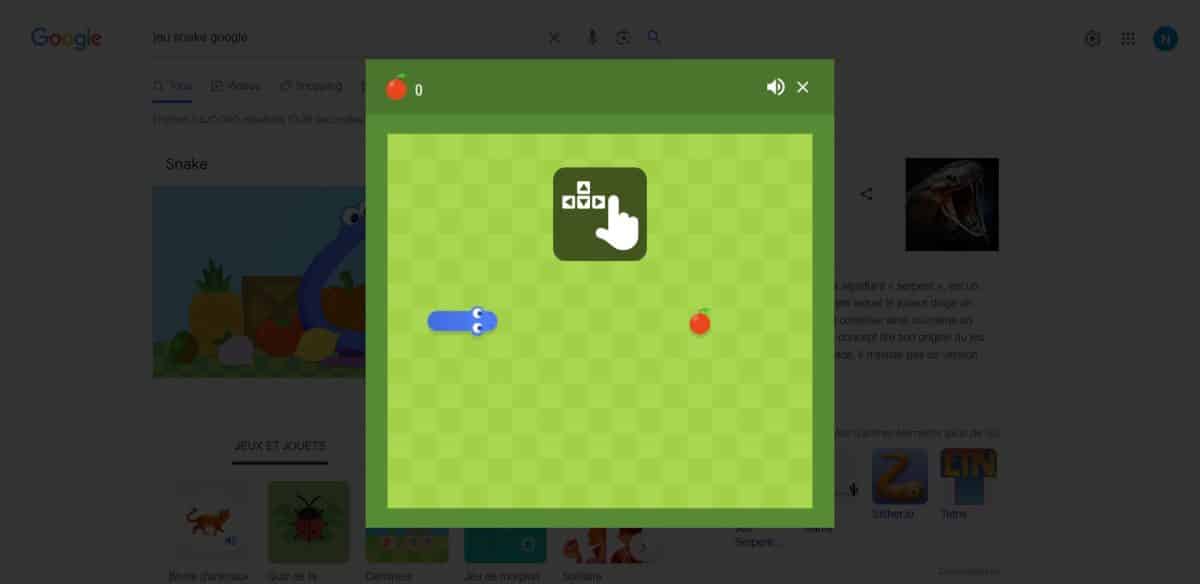 Snake jeu Google