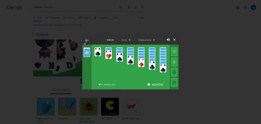 Solitaire Google Journal du Freenaute